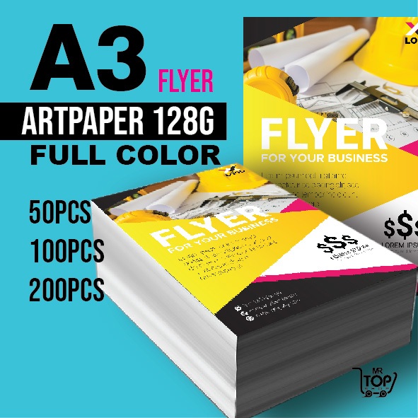 Flyer Printing A3 128gsm Art Paper/Flyer Cetak/Colour Digital Printing ...