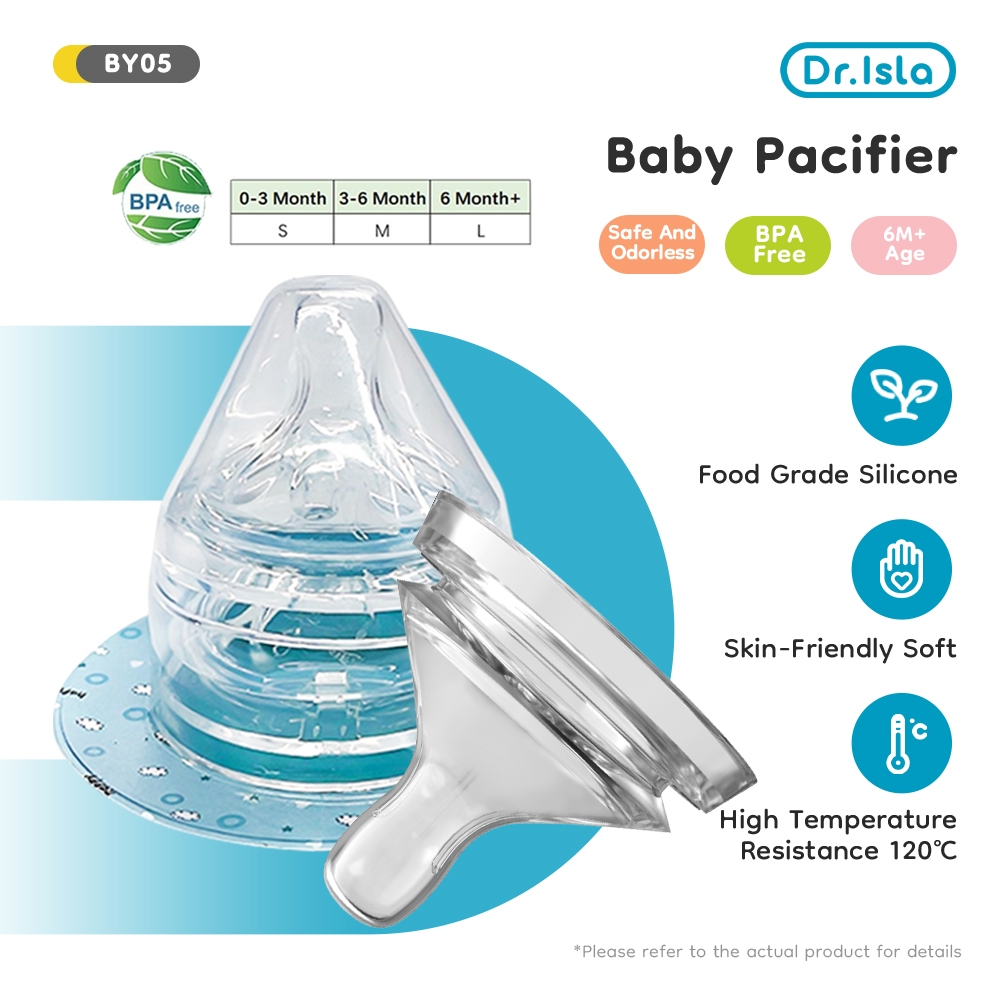 Dr.isla Baby Puting Susu Soft Teat for Natural Wide Neck Bayi Botol Silicon Nipple Anti Colic ...