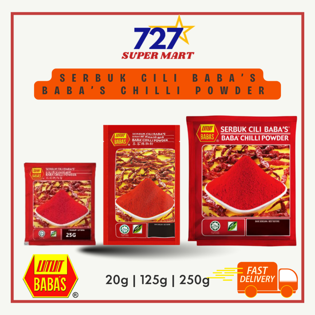 BABA'S SERBUK CILI | BABA'S CHILLI POWDER [ 20g | 125g | 250g ...