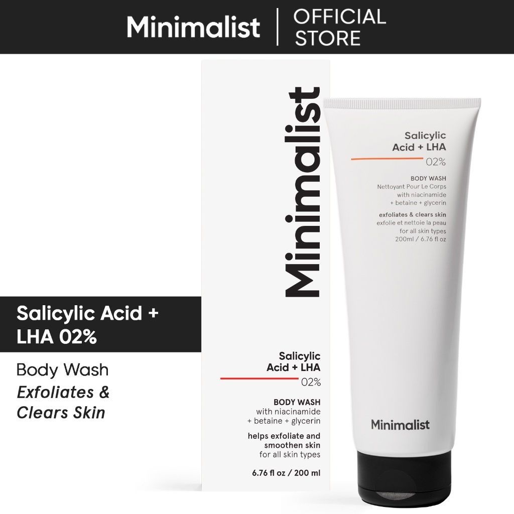 Minimalist 2% Salicylic Acid + LHA Body Wash | Exfoliating Shower Gel ...