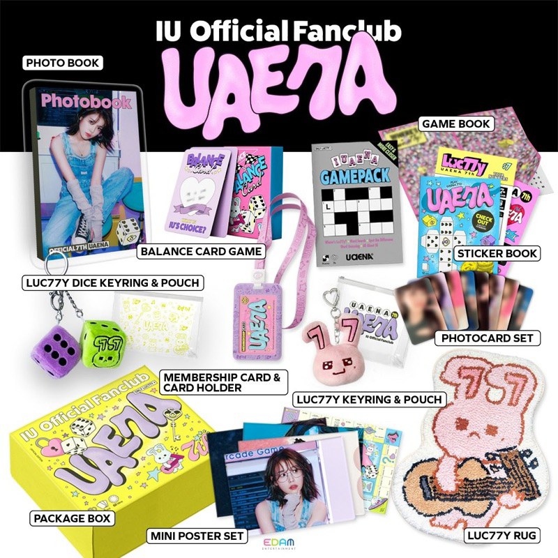 [PRE-ORDER/READ DESCRIPTION] IU UAENA 7th OFFICIAL FANCLUB FAN CLUB MEMBERSHIP KIT LOOSE ...