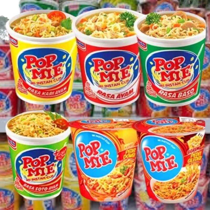 POP MIE KUAH RASA AYAM / AYAM BAWANG / BASO / SOTO / KARI / MIE INSTAN ...