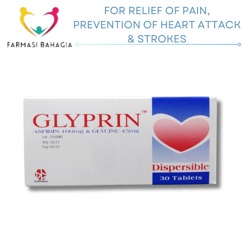 [ Exp 5/2026 ] GLYPRIN ( ASPIRIN 100MG & GLYCINE 45MG ) TABLET ( 10'S ...