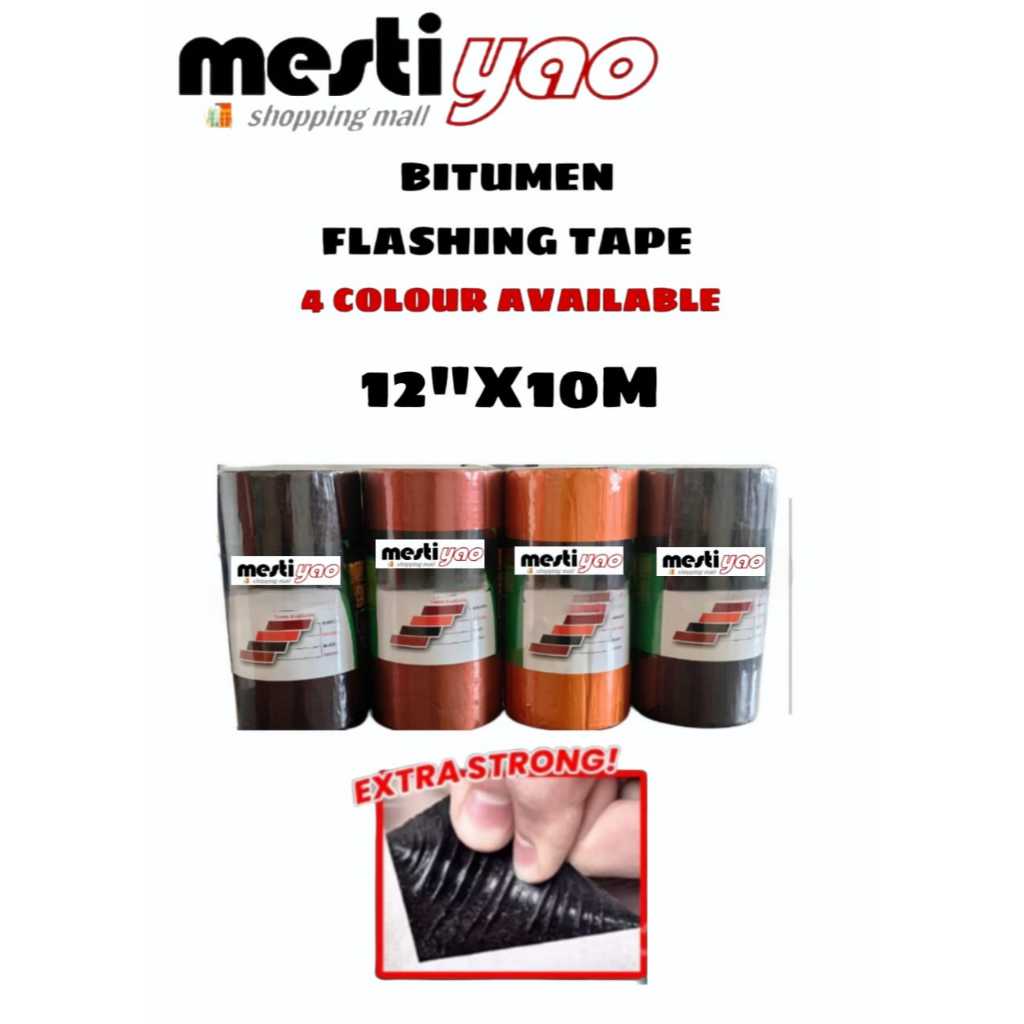 12" x 10M Bitumen Flashing Tape/Compact Roll/Gam Atap/Roofing Fix ...