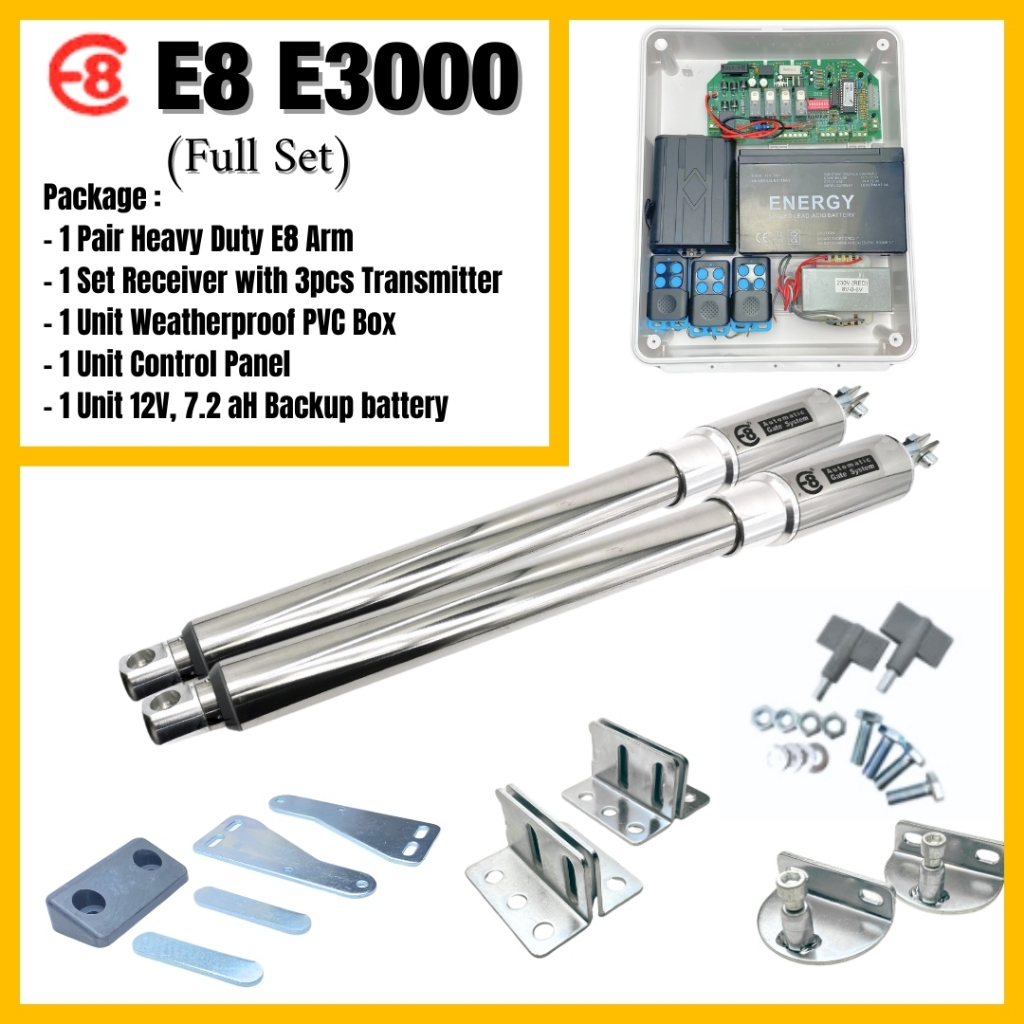 E8 E3000 Stainless Steel Super Heavy Duty Arm Auto Gate Full Set HUS ...