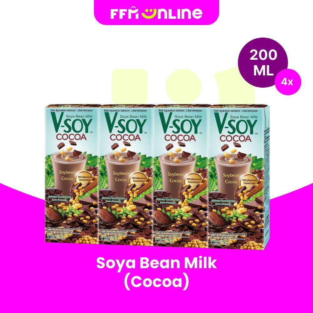 V-SOY Soya Bean Milk - Cocoa (4s x 200ml) | Shopee Malaysia