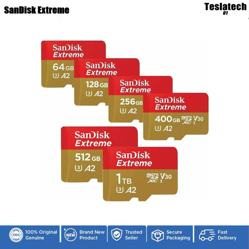 SanDisk Extreme microSDXC UHS-I,32GB/64GB/128GB/256GB/512GB,V30,90MB/s Write,190MB/s Read ...