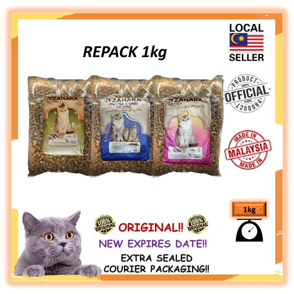 🌟100% ORIGINAL🌟Dzahara Cat Food All Flavour Repack 1kg | Shopee Malaysia