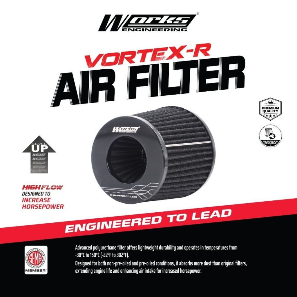 Works Engineering Vortex-R Open Pod Air Filter High Performance ...