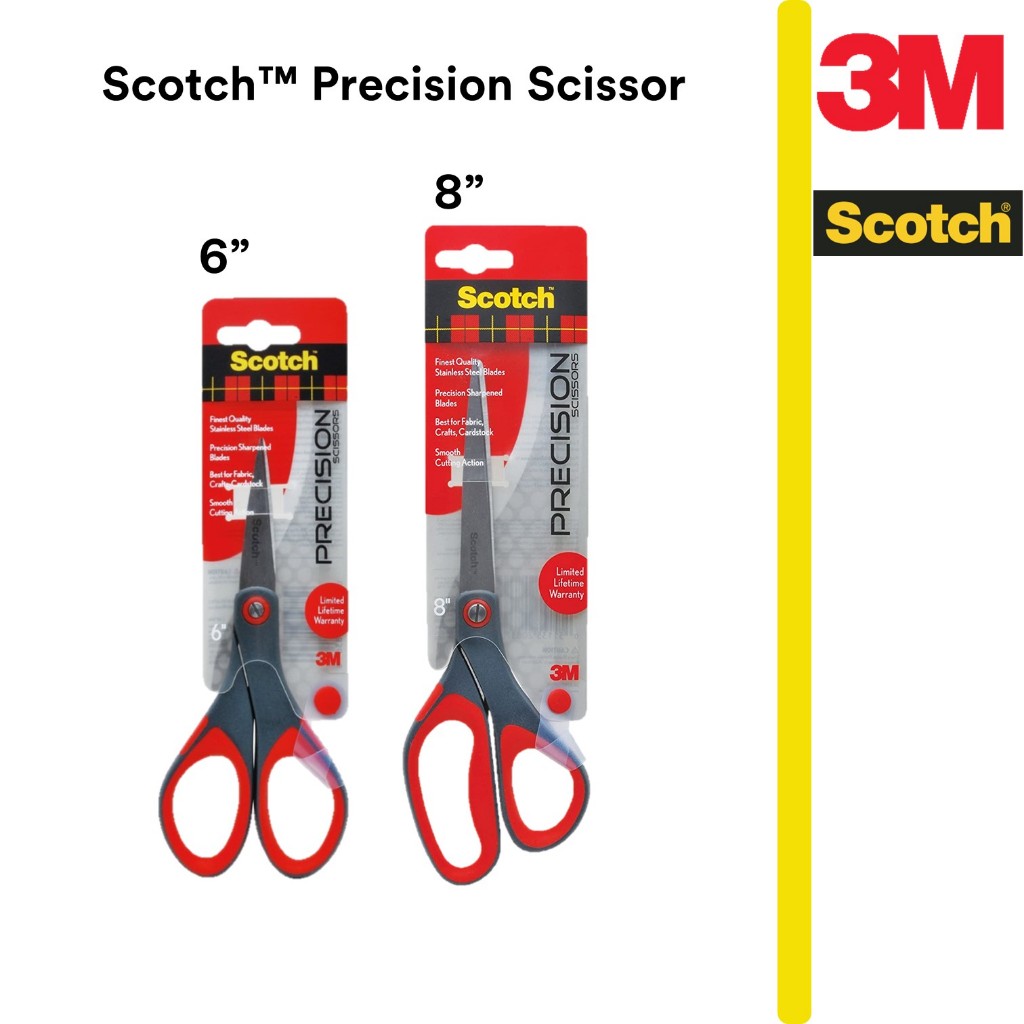 3M Scotch 1446 1448 6" 8" Inch Precision Scissor Sharp Stainless Steel ...