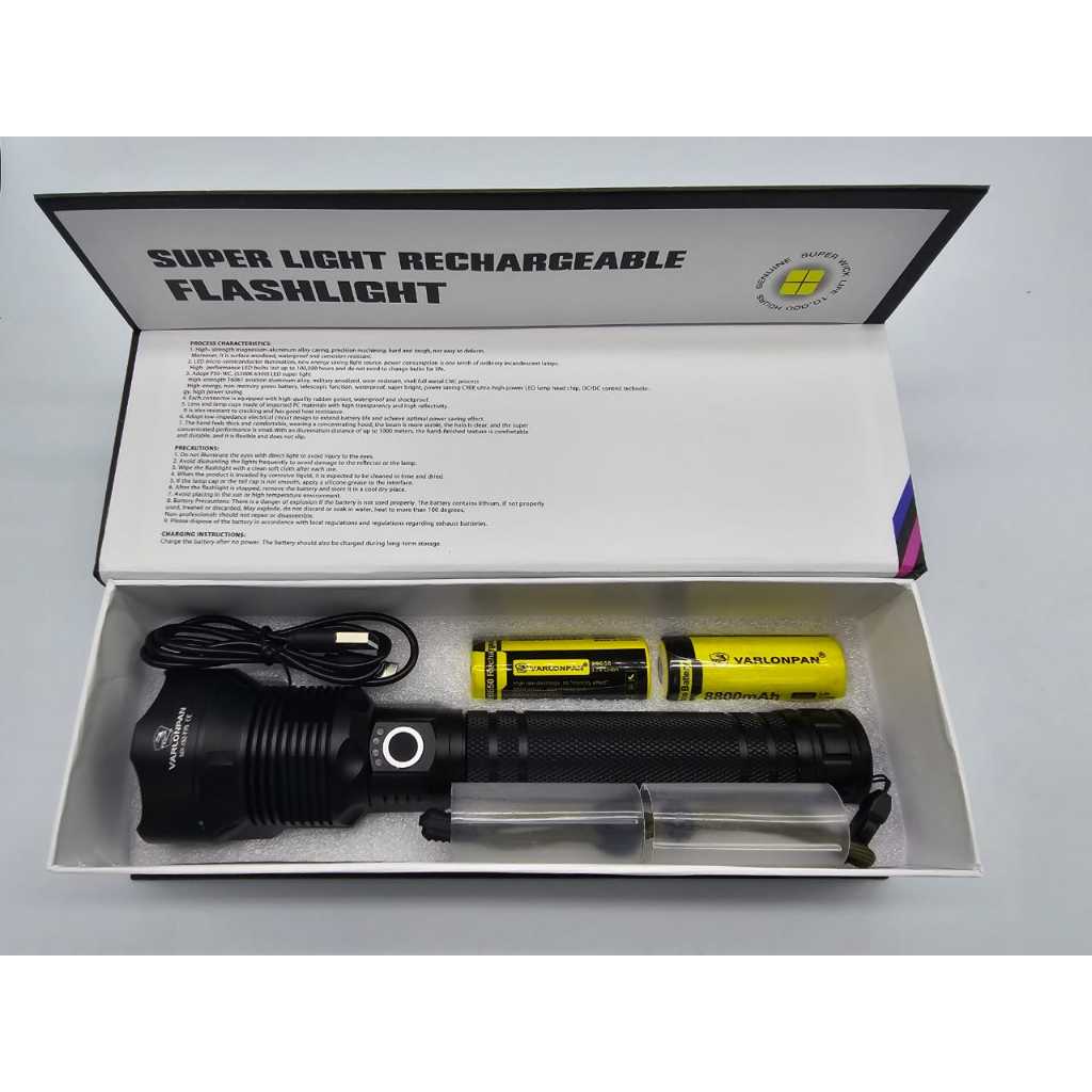 Zoomable Water Resistant Super Bright Led Rechargeable Powerful ...