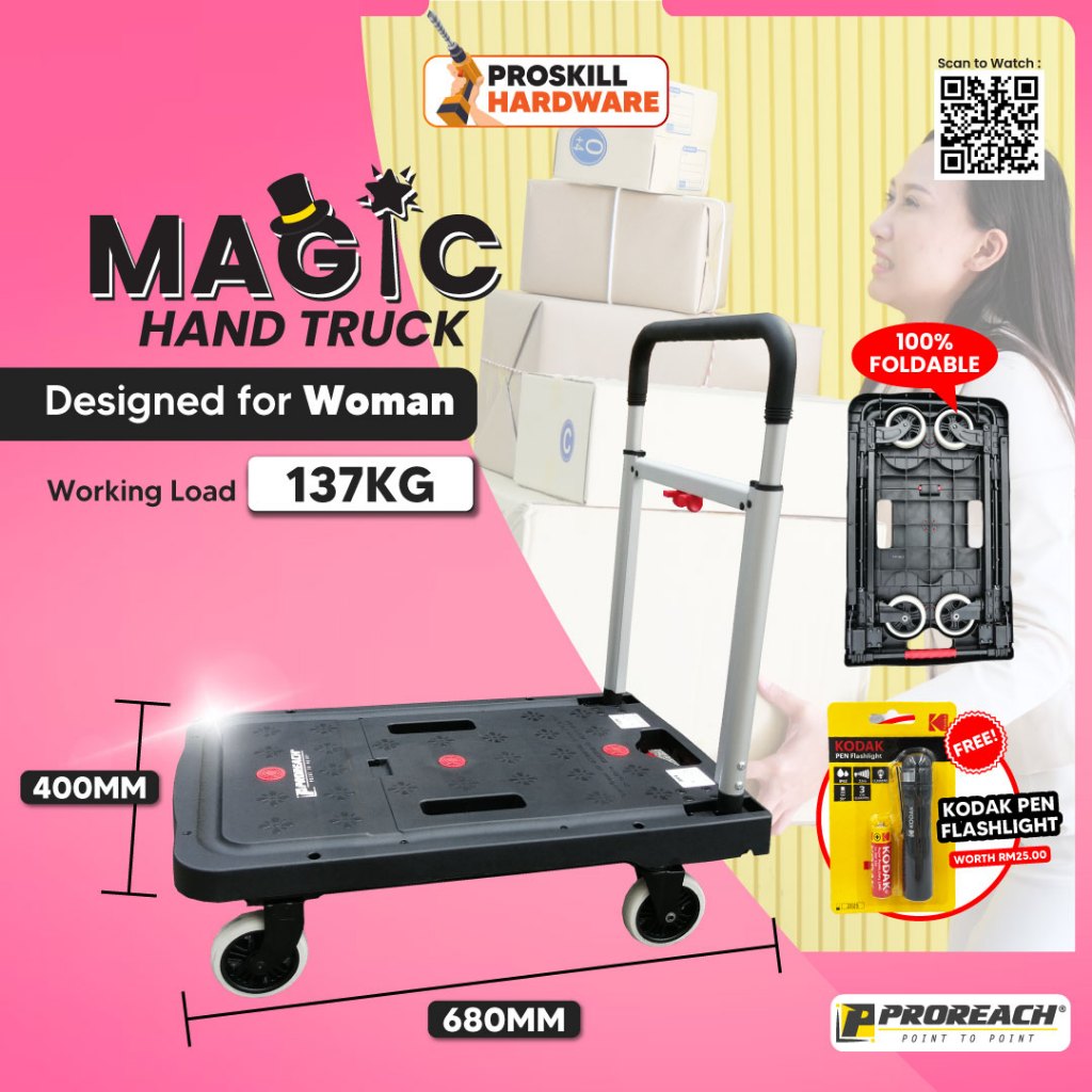 PROSKILL HARDWARE Magic Hand Truck Trolley Folding Hand Truck Mini Hand ...