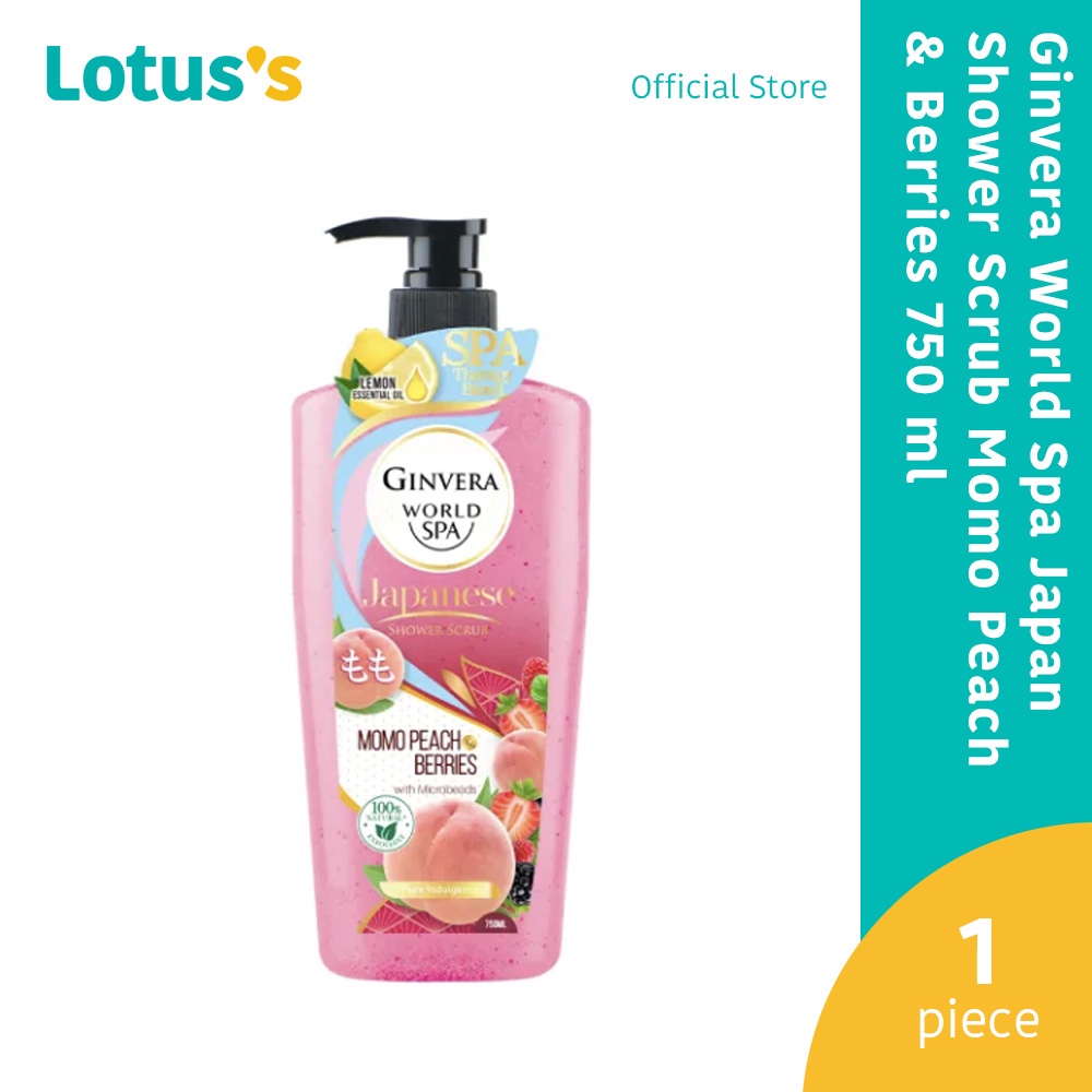 Ginvera World Spa Japan Shower Scrub Momo Peach & Berries 750 ml ...