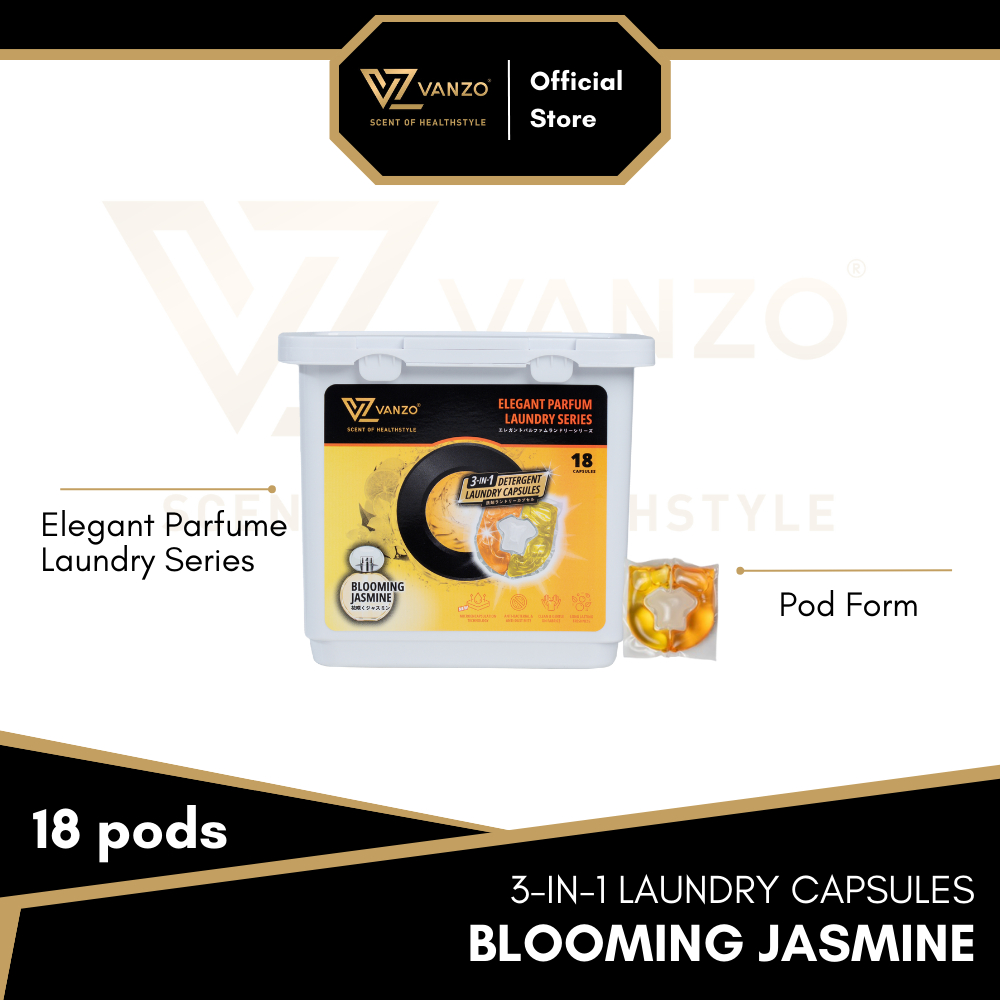 VANZO Elegant Parfum Laundry Series - 3-IN-1 Laundry Capsules (Blooming Jasmine) | Shopee Malaysia