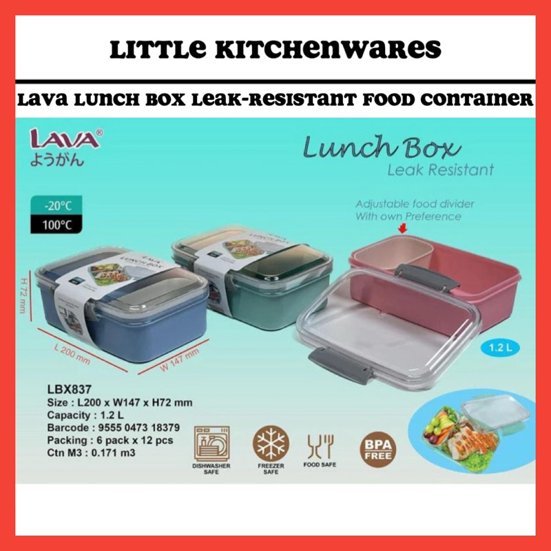 (LBX837)LAVA Lunch Box 2 Comp 1.2Ltr/Bekas MAKANAN/Bekas Nasi/Bekal ...