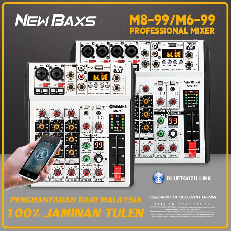 New Baxs Mixer Audio Profesional M6-99 mixer kecil 4 saluran Mobil ...