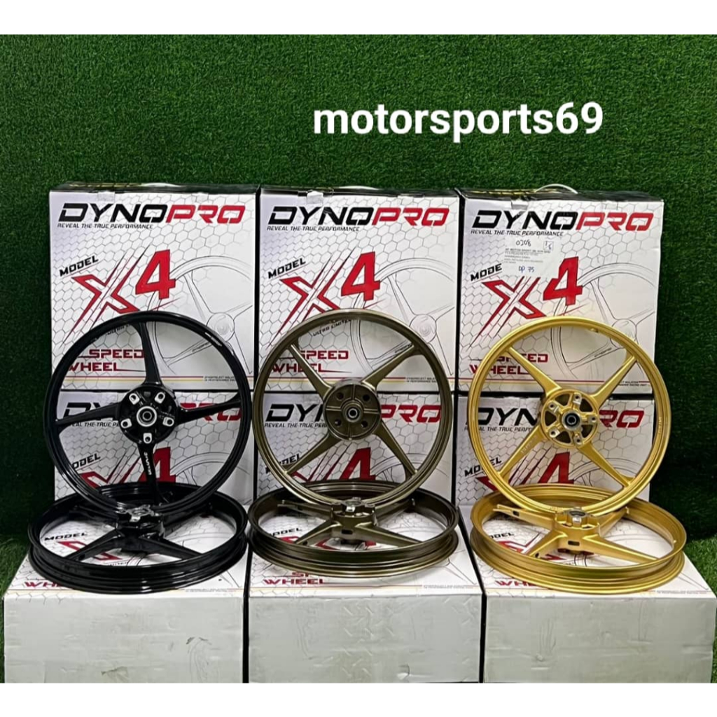 DYNOPRO SPORT RIM X4 Y15 Y16 Y15ZR Y16ZR GOLD BROWN GLOSSY BLACK 1.6-1. ...