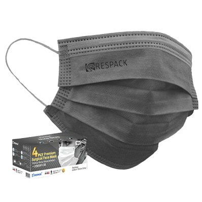 RESPACK 4 PLY PREMIUM SURGICAL FACE MASK (DOVE GREY) 50 PCS - BOX ...