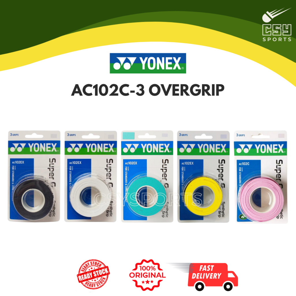 [100% ORI] YONEX Badminton Overgrip AC102C-3 Grip (3 grips in a pack ...