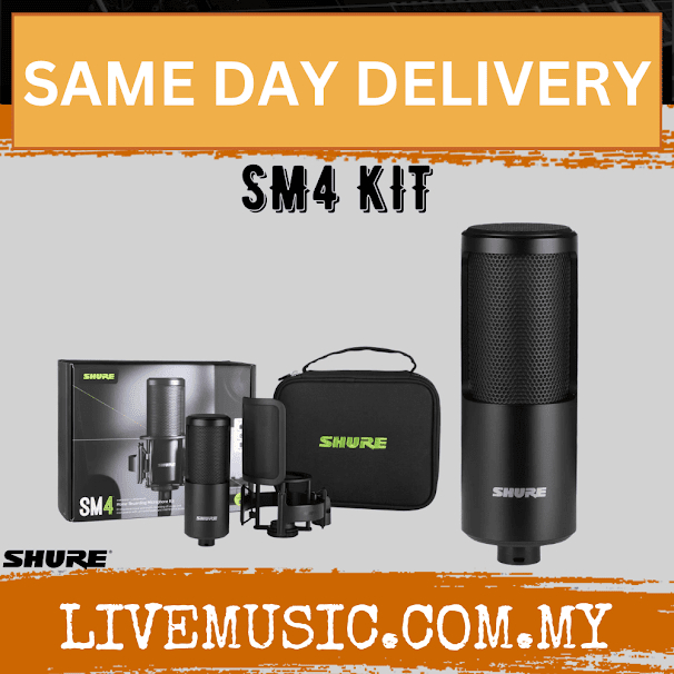 Shure SM4 Dual-diaphragm Condenser Home Recording Microphone Kit ( SM4KIT / SM4 KIT / SM4-KIT ...