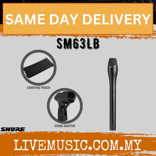 Shure SM63LB Dynamic Microphone with Extended Handle - Black ( SM63-LB ...