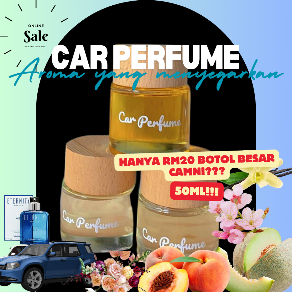 (ship 24 jam) pewangi kereta car perfume atau perfume kereta besar 50ml dan boleh juga digunakan ...
