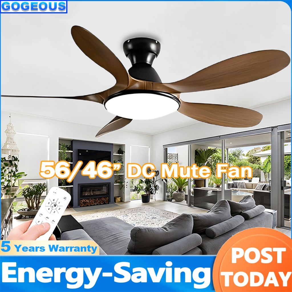 56/46Inch Kipas Siling Lampu Moden 6 Speeds Winds Kipas Angin Siling ...