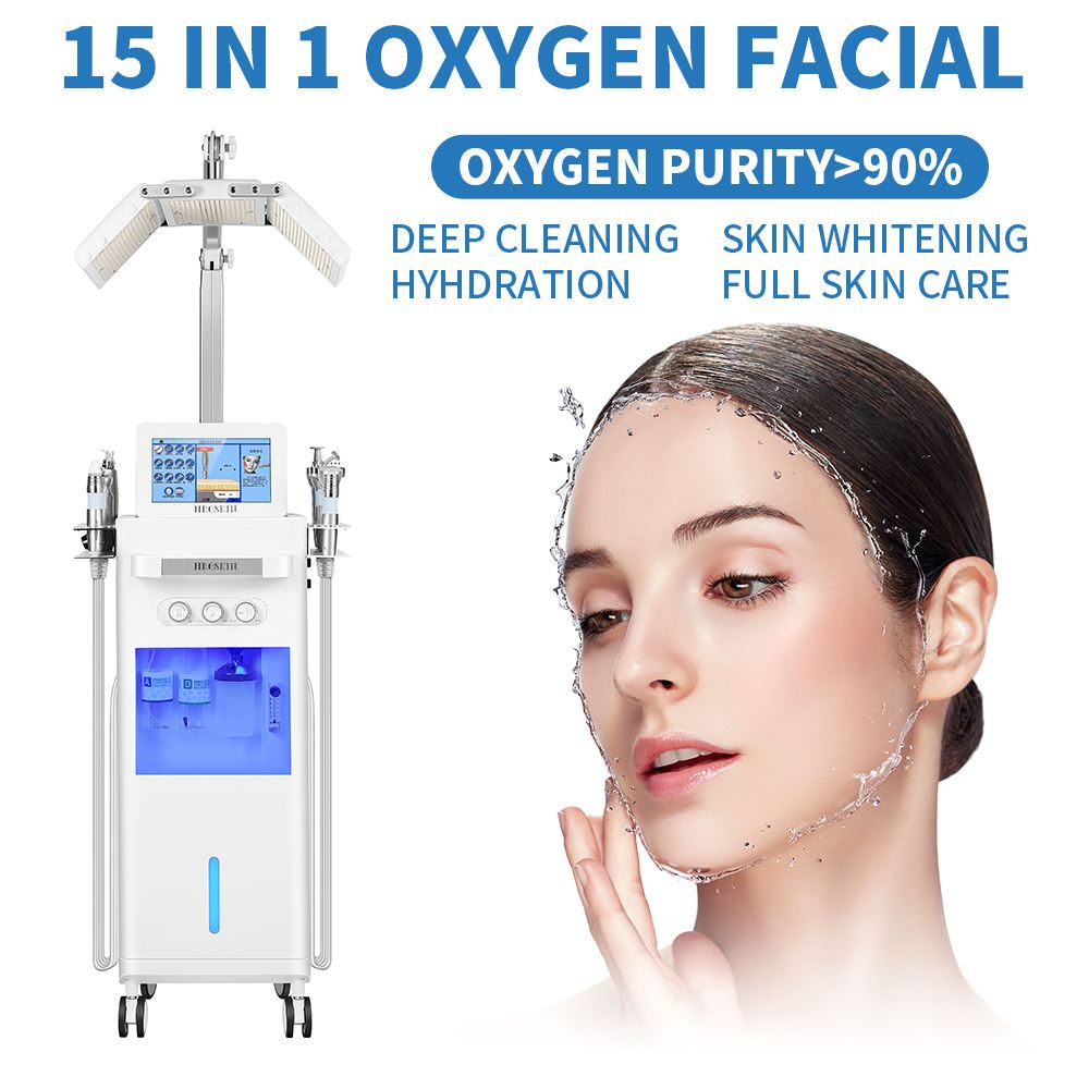 Hydrogen oxygen facial care cleaning machine 15 in 1 PDT oxygen ...
