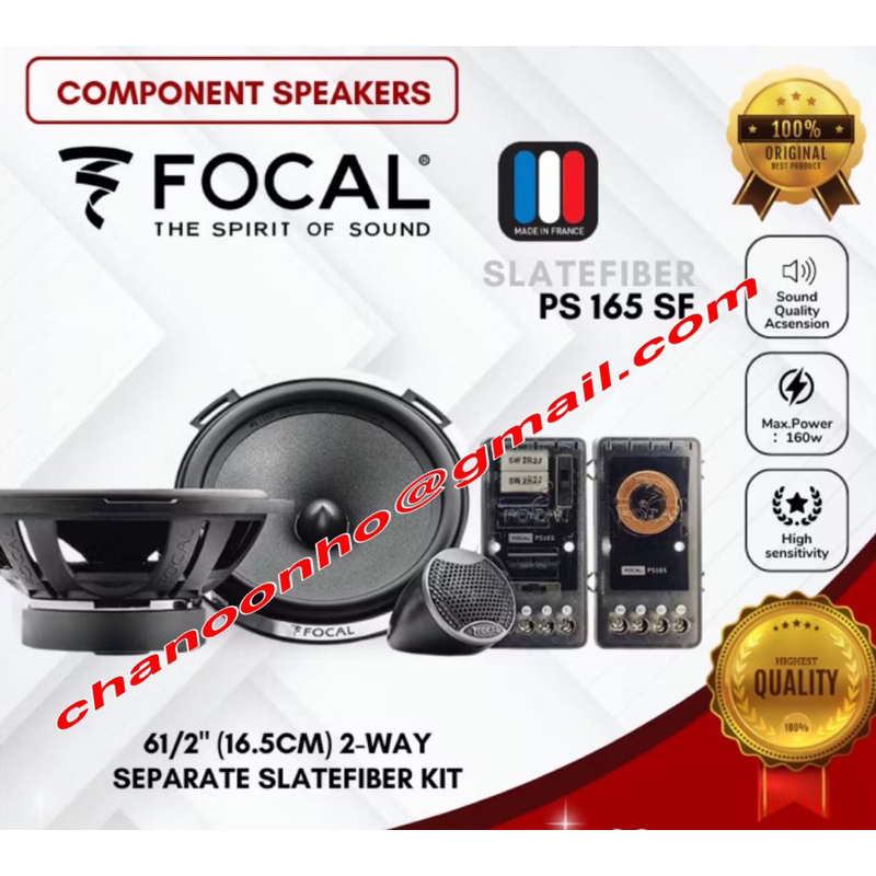 FOCAL PS 165V1 6.5” 2Way 2 WAY COMPONENT SPEAKER SYSTEM MID BASS TWEETER CROSSOVER (PS165V1 ...