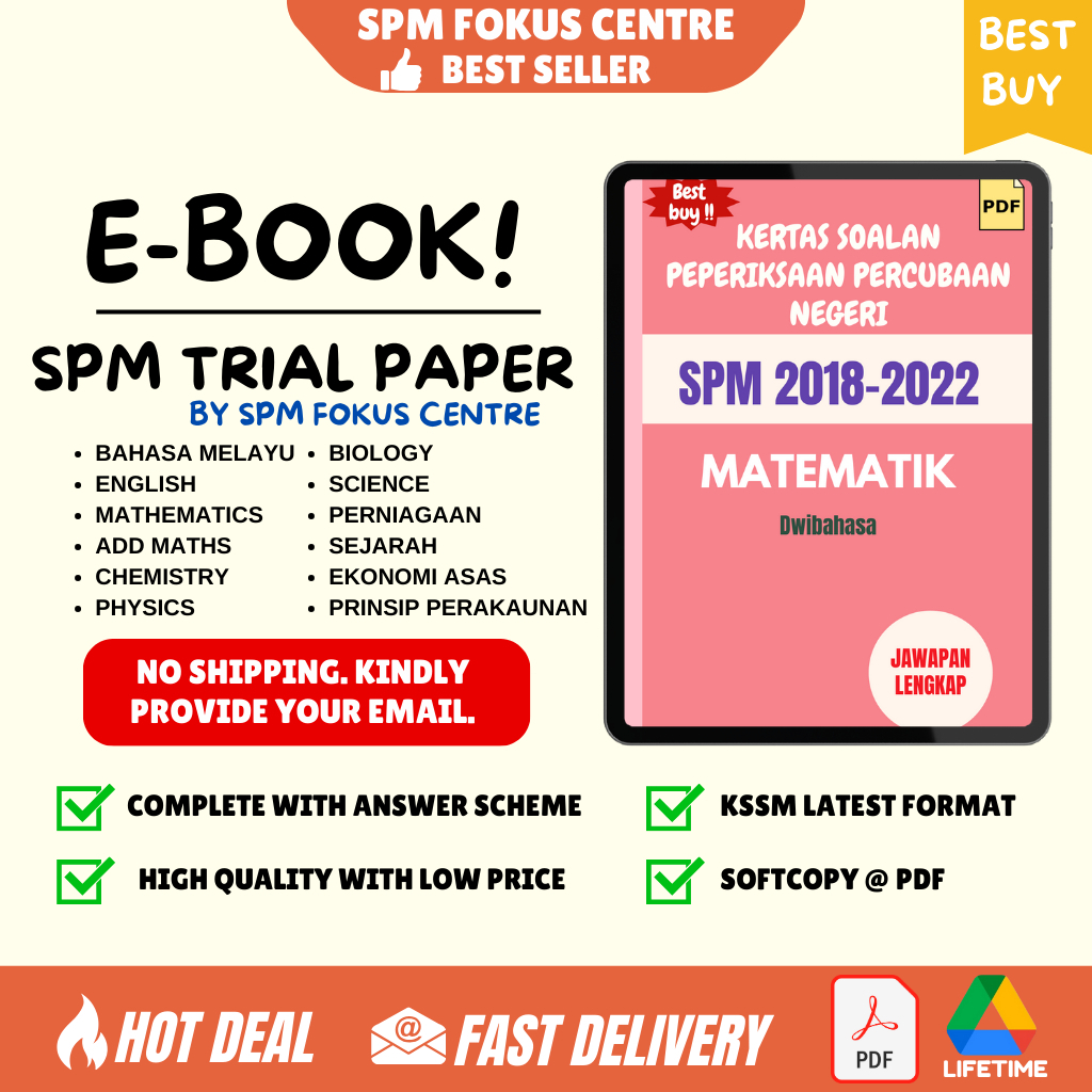 [𝐔𝐏𝐃𝐀𝐓𝐄𝐃 𝐃𝐄𝐂𝐄𝐌𝐁𝐄𝐑 𝟐𝟎𝟐𝟒] SPM Trial Paper | Soalan Percubaan SPM | Shopee Malaysia