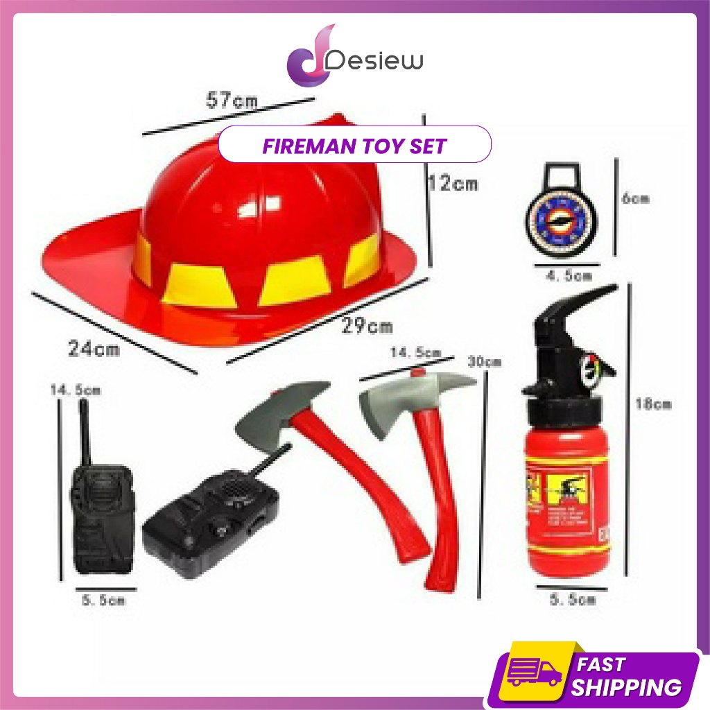 Topi Fireman Helmet Hari Kanak Costume Cosplay Fire Fighters Bomba Toys ...