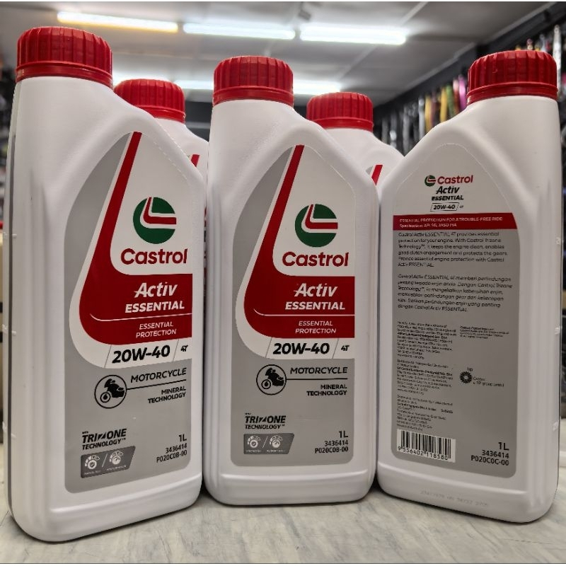 CASTROL MINYAK HITAM/4T OIL ACTIV ESSENTIAL 20W-40 | Shopee Malaysia