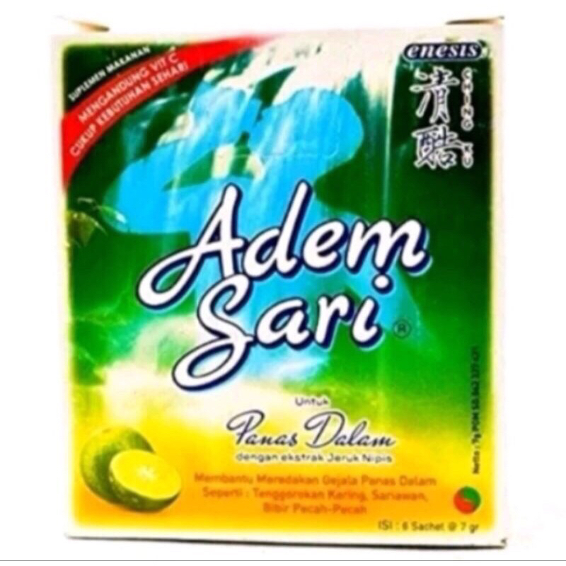 Original Adem Sari Untuk Panas Dalam 12 Box 72 sachet Adem Sari ...