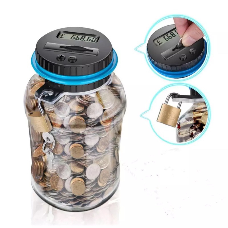 Digital counting money jar saving Ringgit Malaysia piggy bank tabung ...