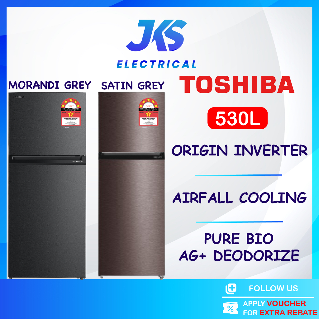 【FREE SHIPPING】Toshiba 360L - 530L Inverter 2 Door Fridge | Origin ...