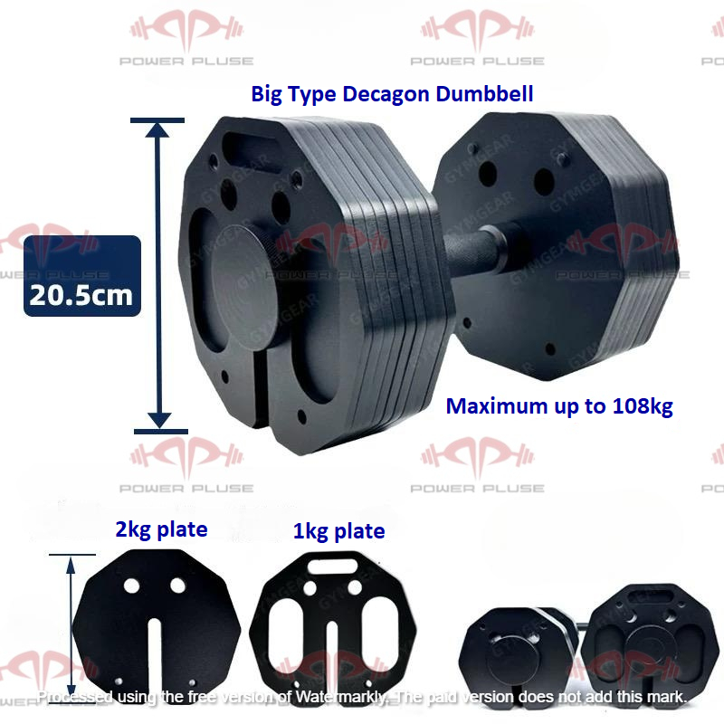 Adjustable Dumbbell Decagon Insert Type from 22kg, 26kg, 30kg, 34kg, 38kg, 42kg, 50kg 1pc(Ready ...