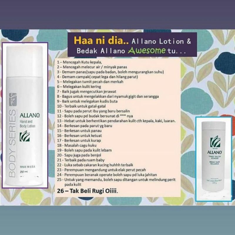 ALLANO Family Talcum Powder - 250g | Shopee Malaysia