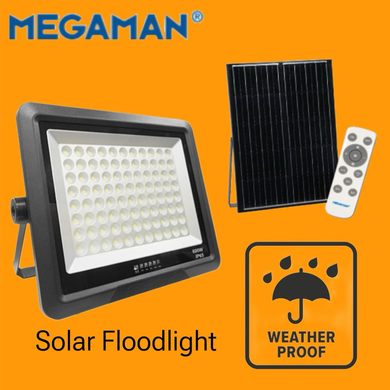MEGAMAN LED SOLAR FLOODLIGHT 100W 200W 400W 600W IP65 OUTDOOR SOLAR ...