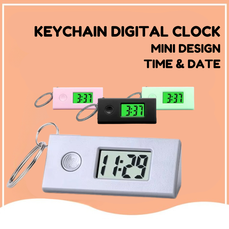 Digital Mini Clock with LED Light LCD Display Time & Date Display with ...
