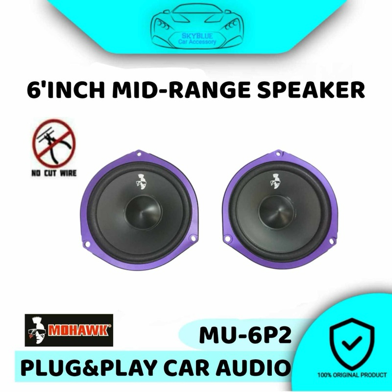 100% Original MOHAWK PLUG & PLAY MU-SERIES 6 inch Mid-Range Speaker ...