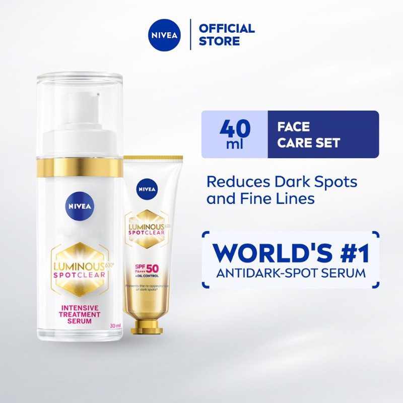NIVEA Face Luminous 630 Anti Dark Spot Gold Treatment Set Skin Care ...