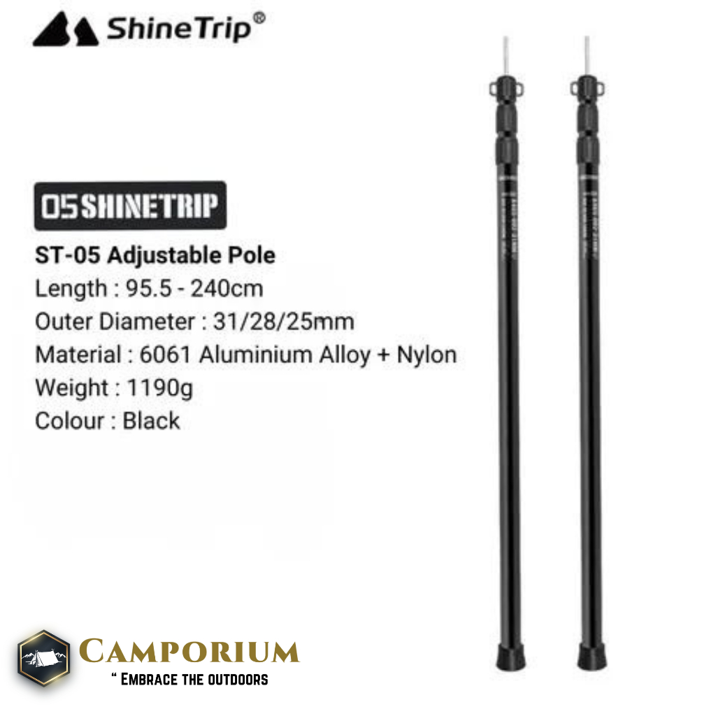 ShineTrip ST-05 Adjustable Aluminium Alloy Pole Set 2.3m Thicker Rod ...