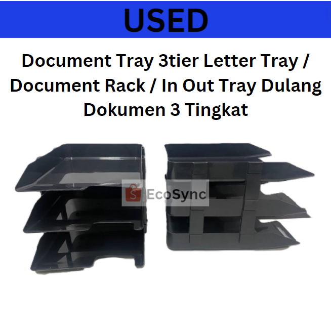 Document Tray 3tier Letter Tray / Document Rack / In Out Tray Dulang ...