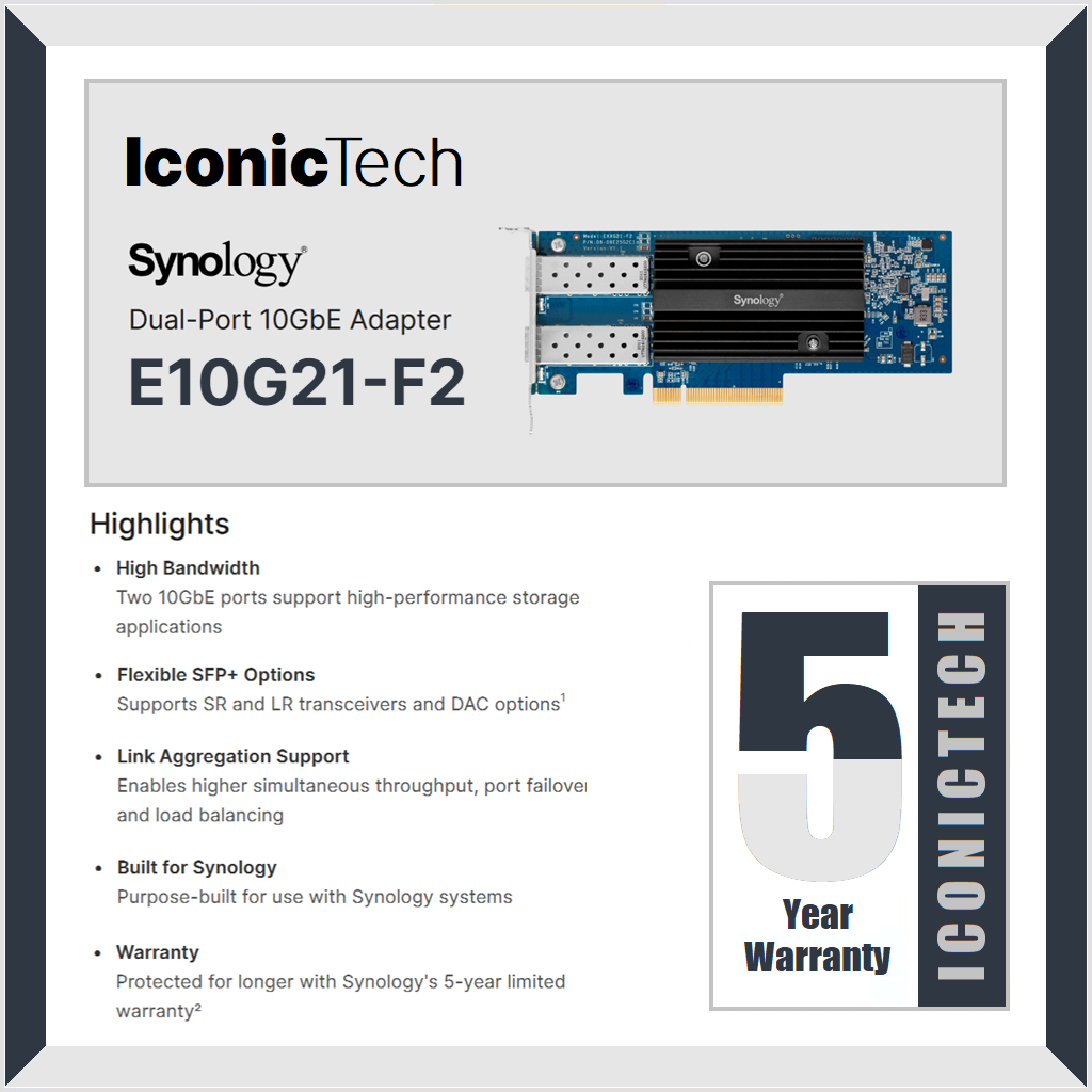 Synology E10G21-F2 E10G30-F2 E25G30-F2 Dual-Port 10/25 SFP+ PCIe3.0 ...