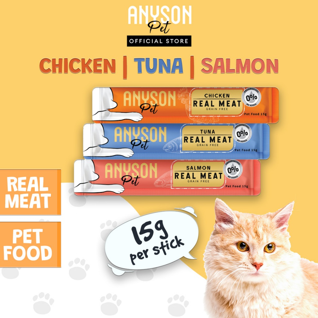 Anyson Pet Cat Stick Treats - Chicken/Tuna/Salmon/Prawn Catnip (10 ...