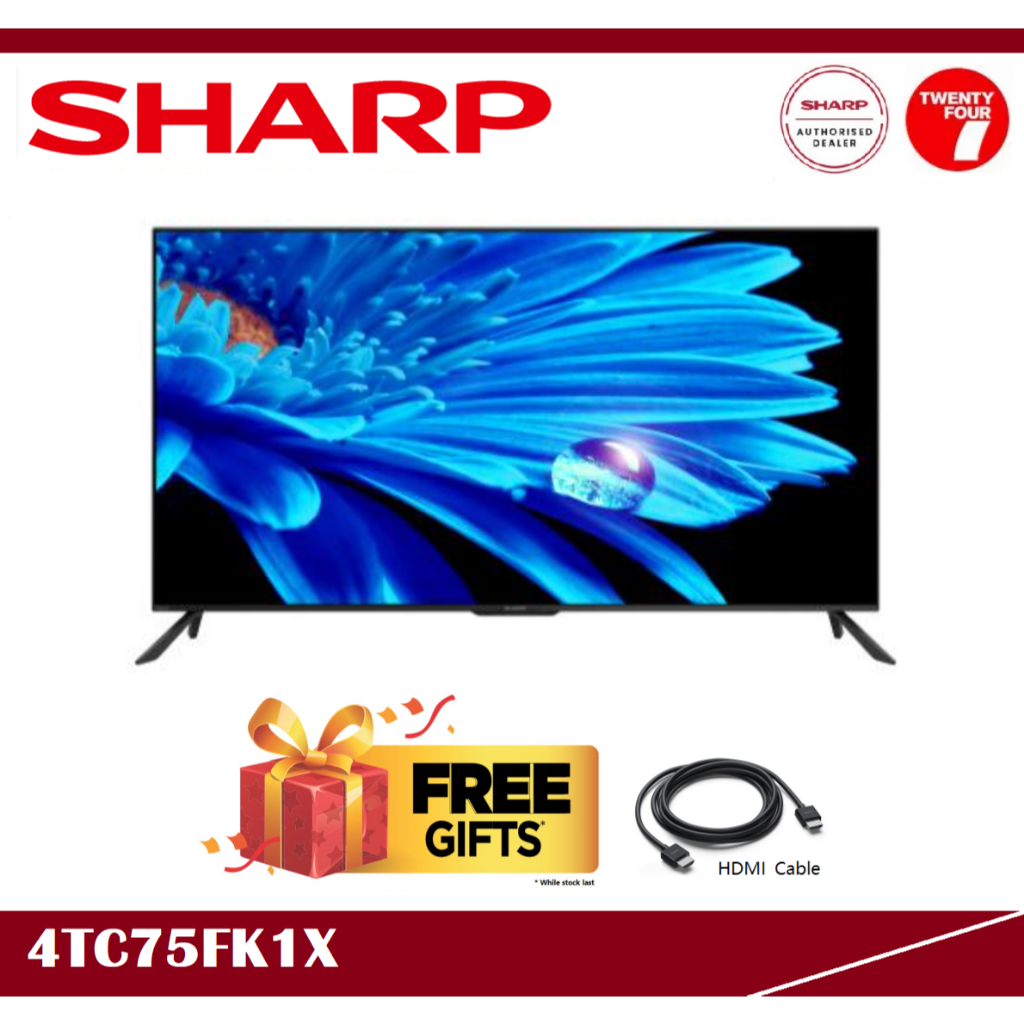 [ Delivered by Seller ] SHARP AQUOS XLED 75" inch 4K UHD Google TV ...