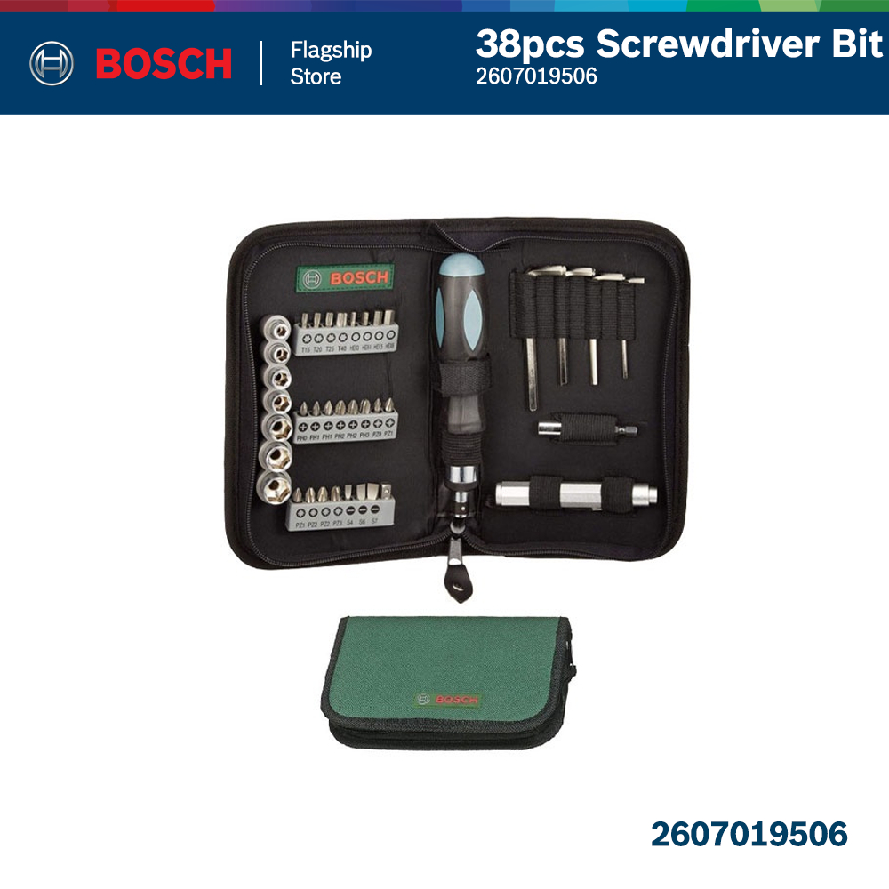 BOSCH 38pcs Screwdriver Bit Mixed & Socket Set - 2607019506 | Shopee ...