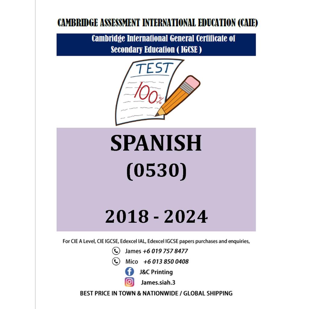 Cambridge Igcse Past Year Papers Spanish 0530 (PAPER 1,2,4) | Shopee ...