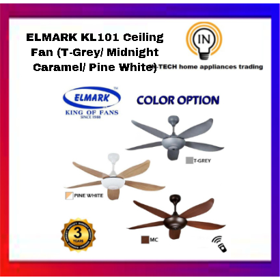 Elmark KL101 ceiling fan 52” kipas ceiling fan (T-Grey / Midnight ...