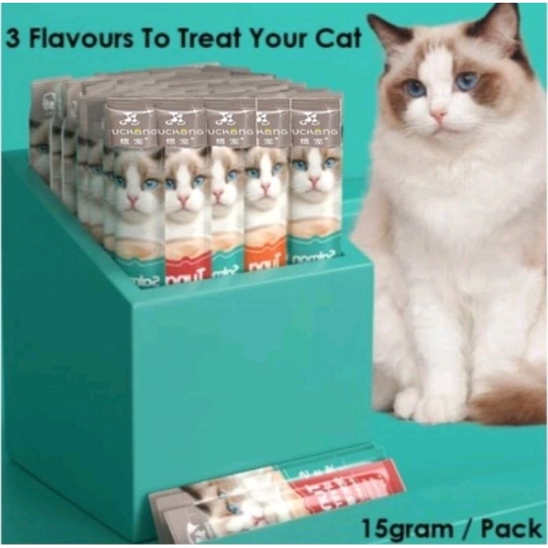 (SHOCKING SALES) 100 High Vitamin Creamy Cat Treat Cat Snack Stick Cat ...